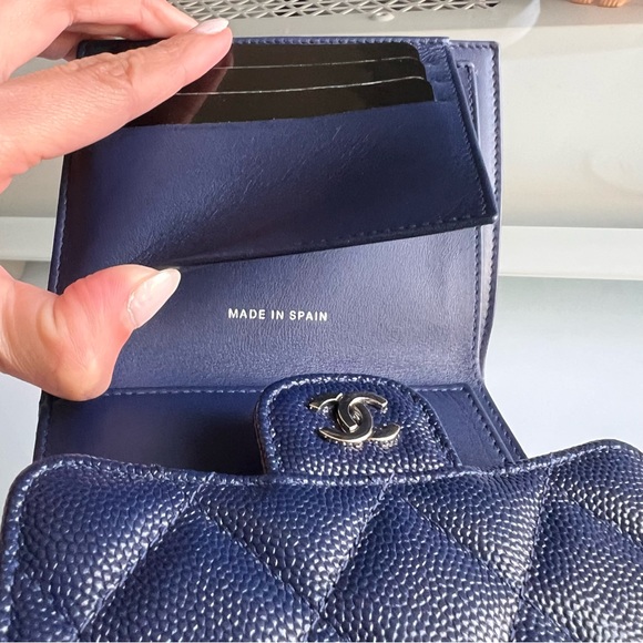 CHANEL | Accessories | Chanel Quilted Caviar Leather Trifold Wallet In ...